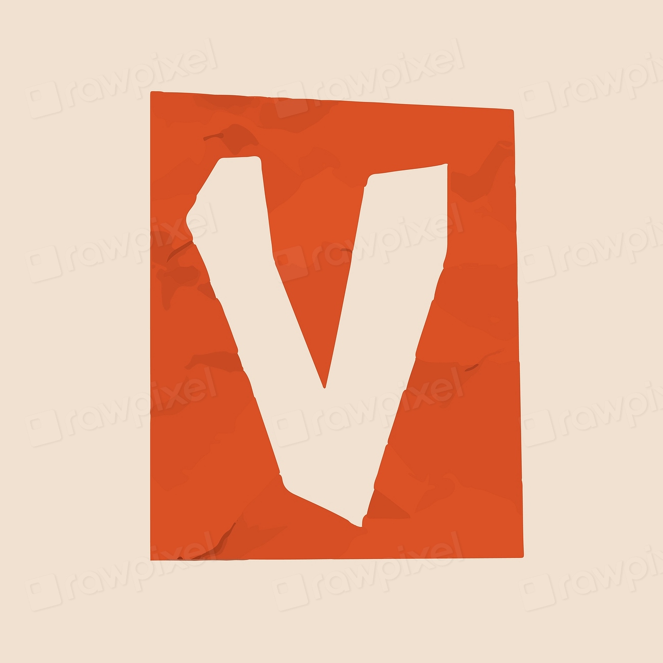 V letter paper cut alphabet | Premium Vector - rawpixel