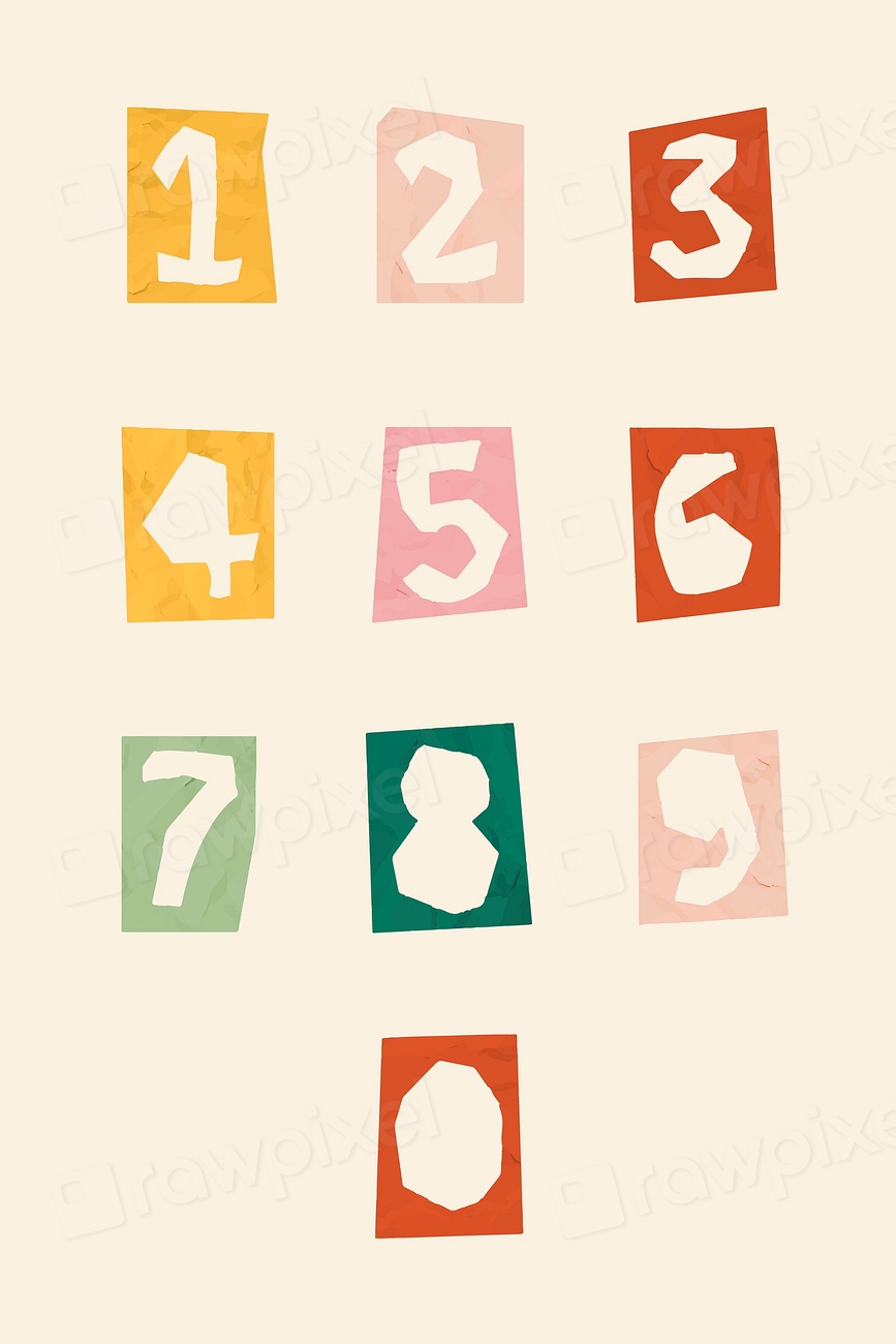 Number paper cut typography kids | Premium Vector - rawpixel