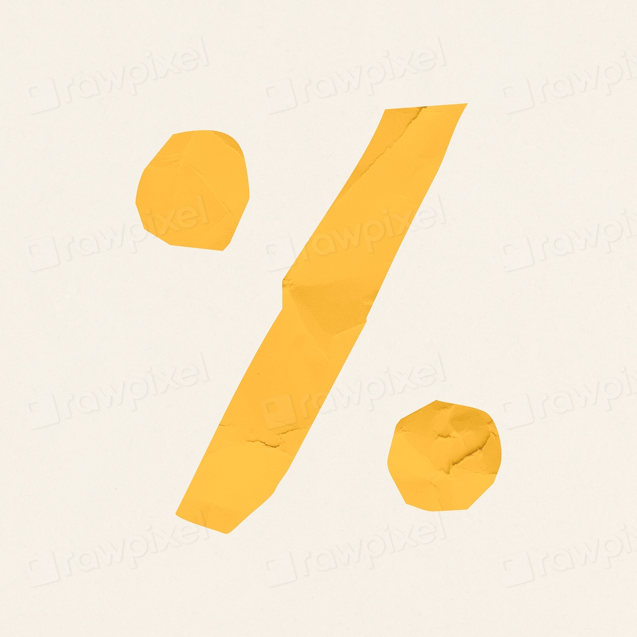 Yellow percentage paper cut symbol | Premium PSD - rawpixel