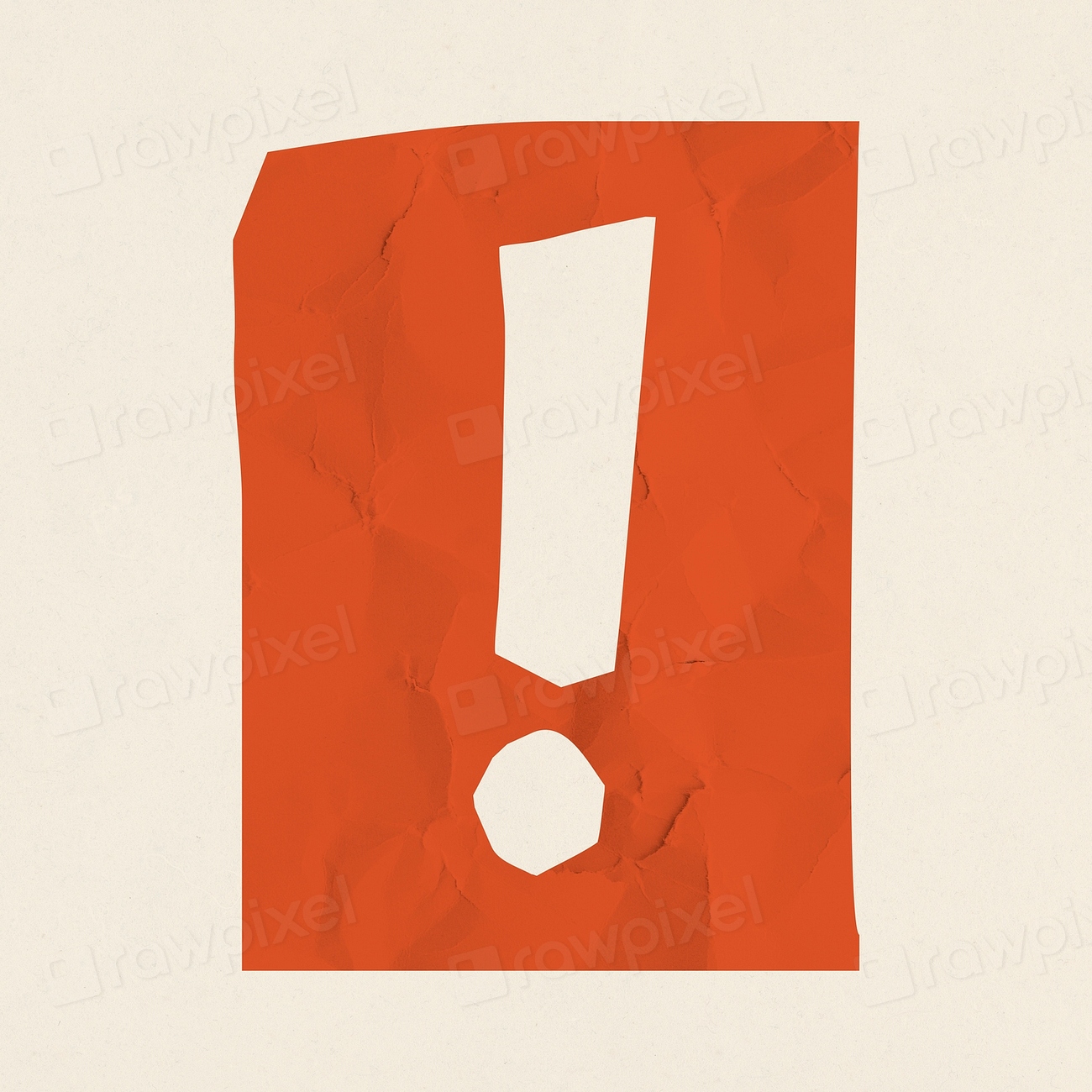 Exclamation mark paper cut symbol | Free PSD - rawpixel