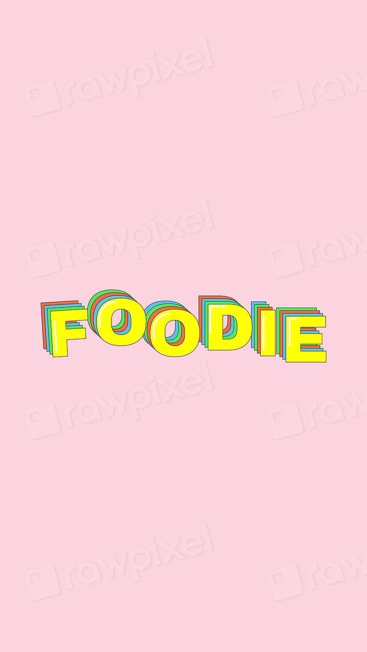 Yellow FOODIE word typography pink | Free Photo - rawpixel