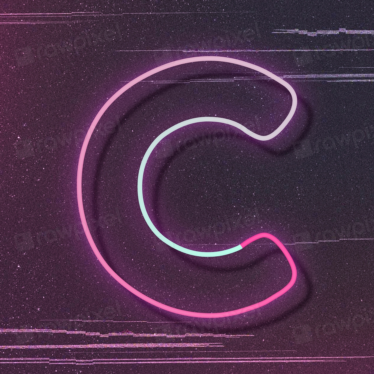 Pink neon glow letter C | Premium Vector - rawpixel