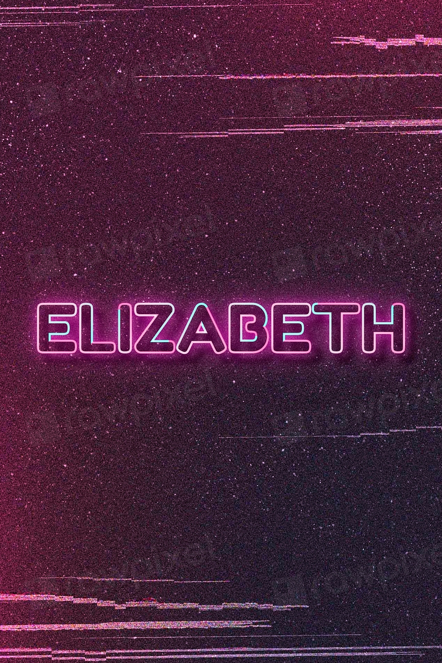 Elizabeth word art vector neon | Free Photo - rawpixel