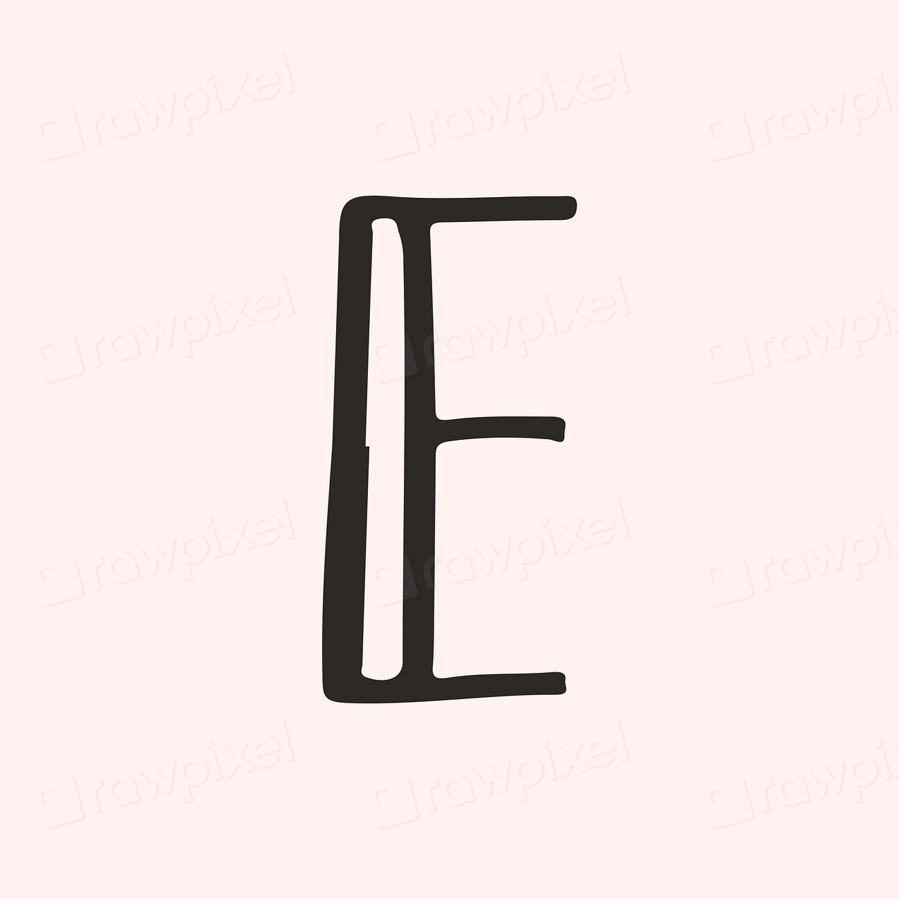 Letter E doodle typography vector | Free Vector - rawpixel