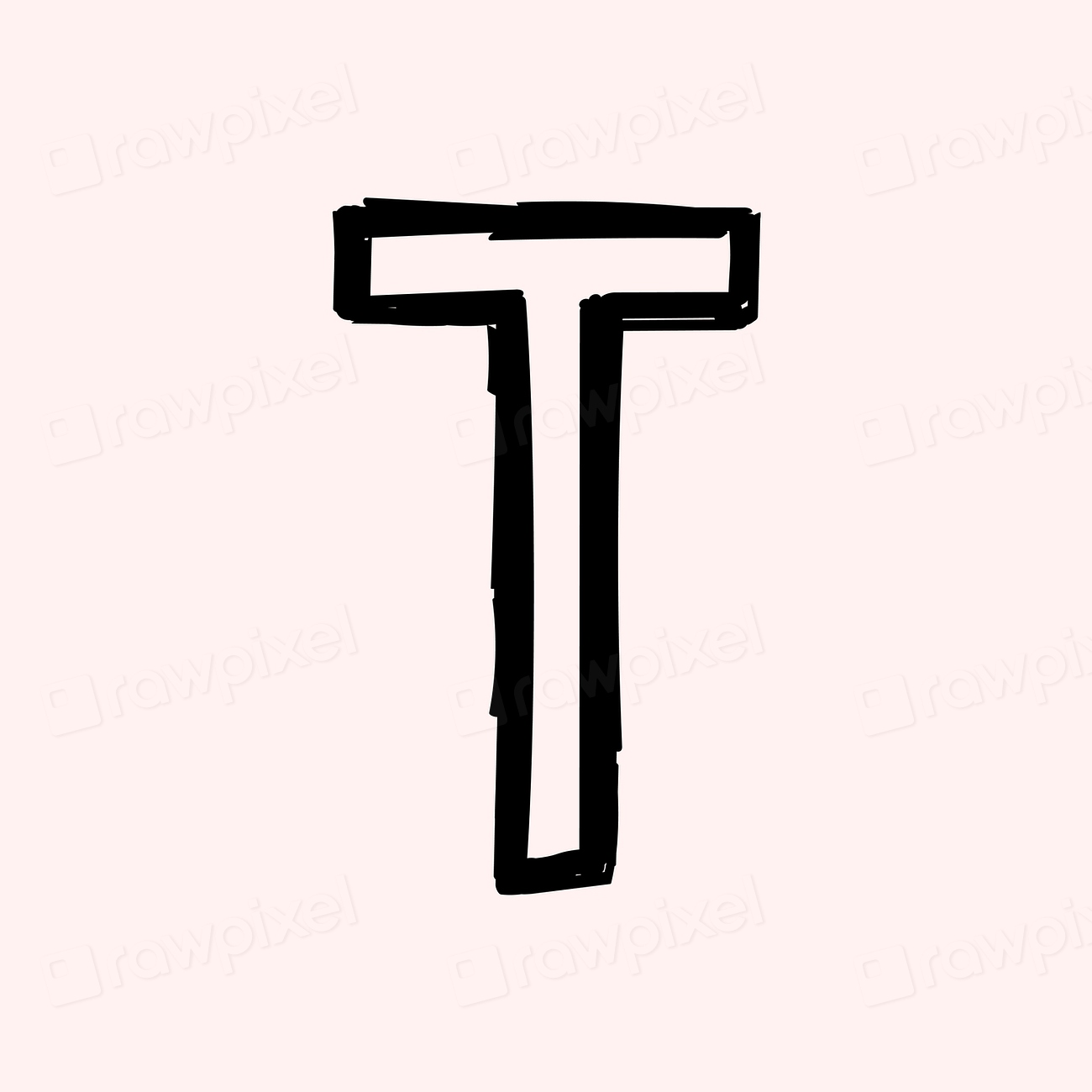 T letter hand drawn doodle | Free Vector - rawpixel