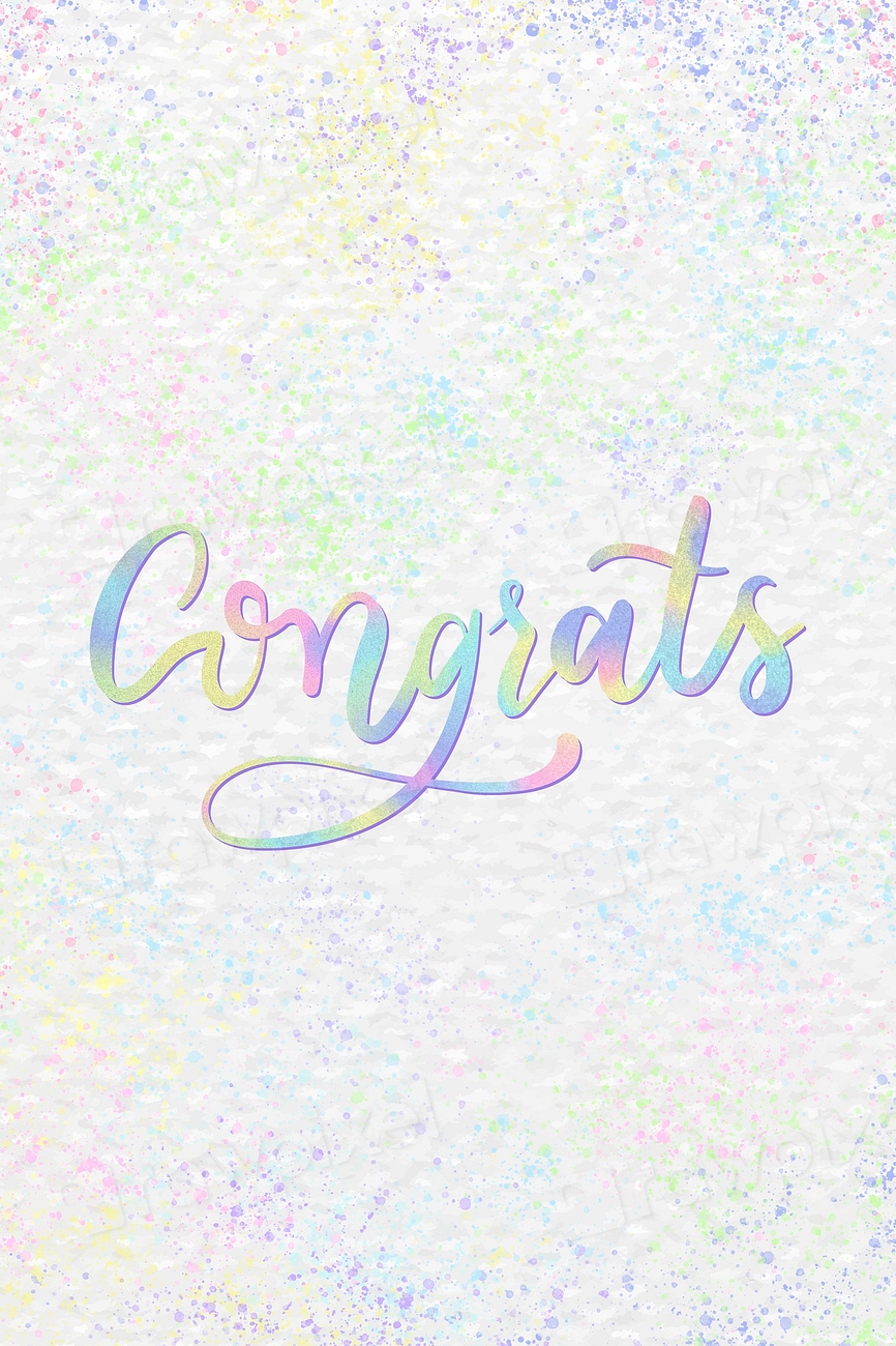 Congrats pastel calligraphy psd text | Premium PSD - rawpixel