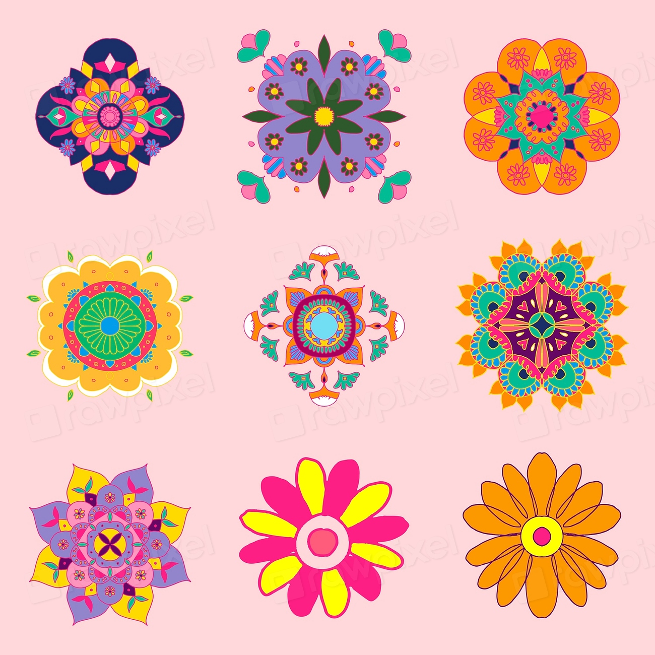 Diwali Indian rangoli vector flower | Premium Vector - rawpixel