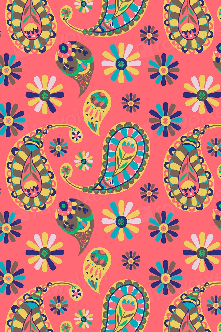 Bright pink paisley pattern background | Premium Photo - rawpixel
