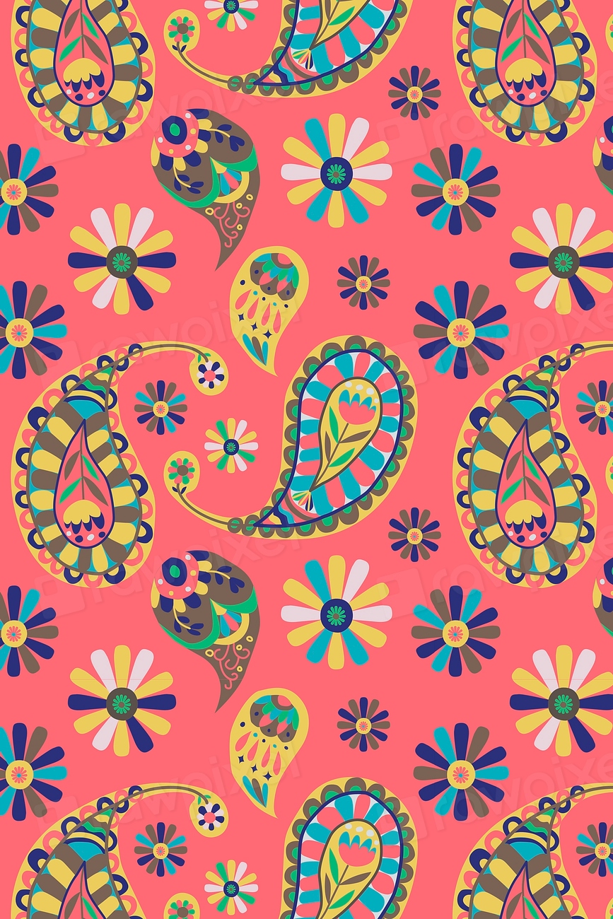 Bright pink paisley pattern vector | Vector - rawpixel
