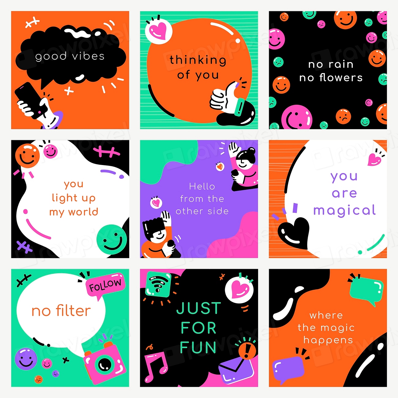 Funky editable social media post | Premium Vector - rawpixel