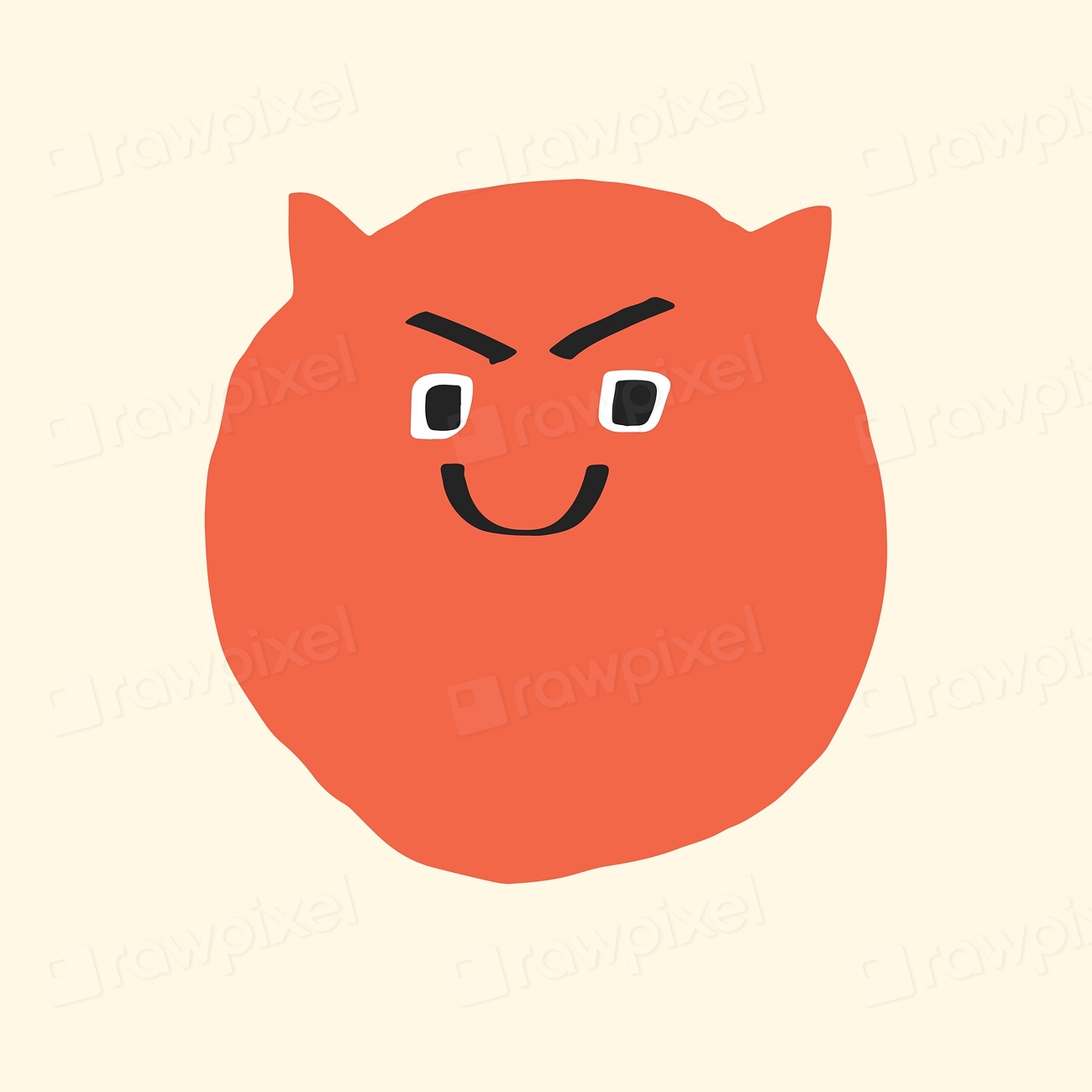 Devil face sticker psd doodle | Premium PSD - rawpixel