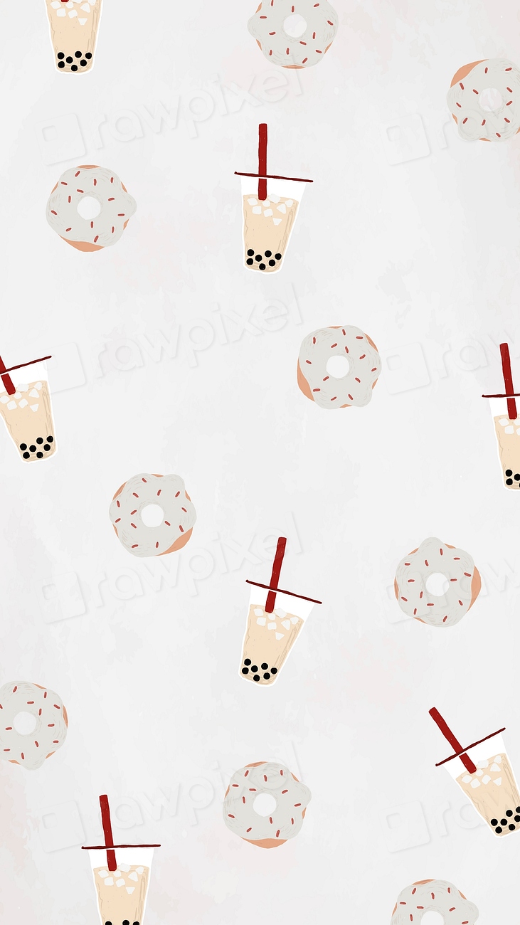 Boba tea patterned background white | Free Photo - rawpixel