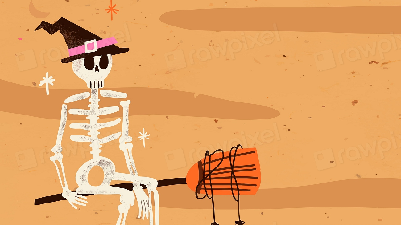 Halloween background, skeleton witch house | Premium Photo Illustration ...