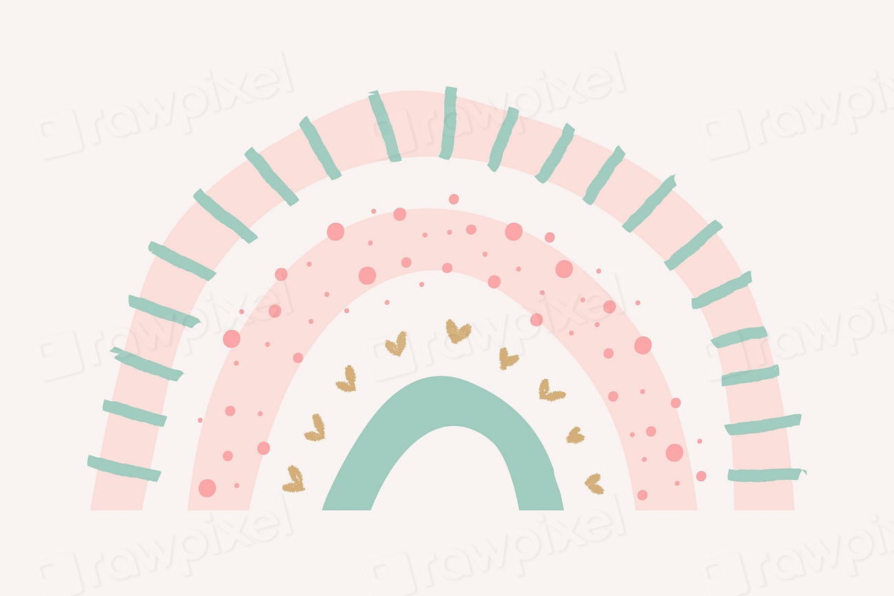 Pastel rainbow cute doodle style | Free Photo - rawpixel