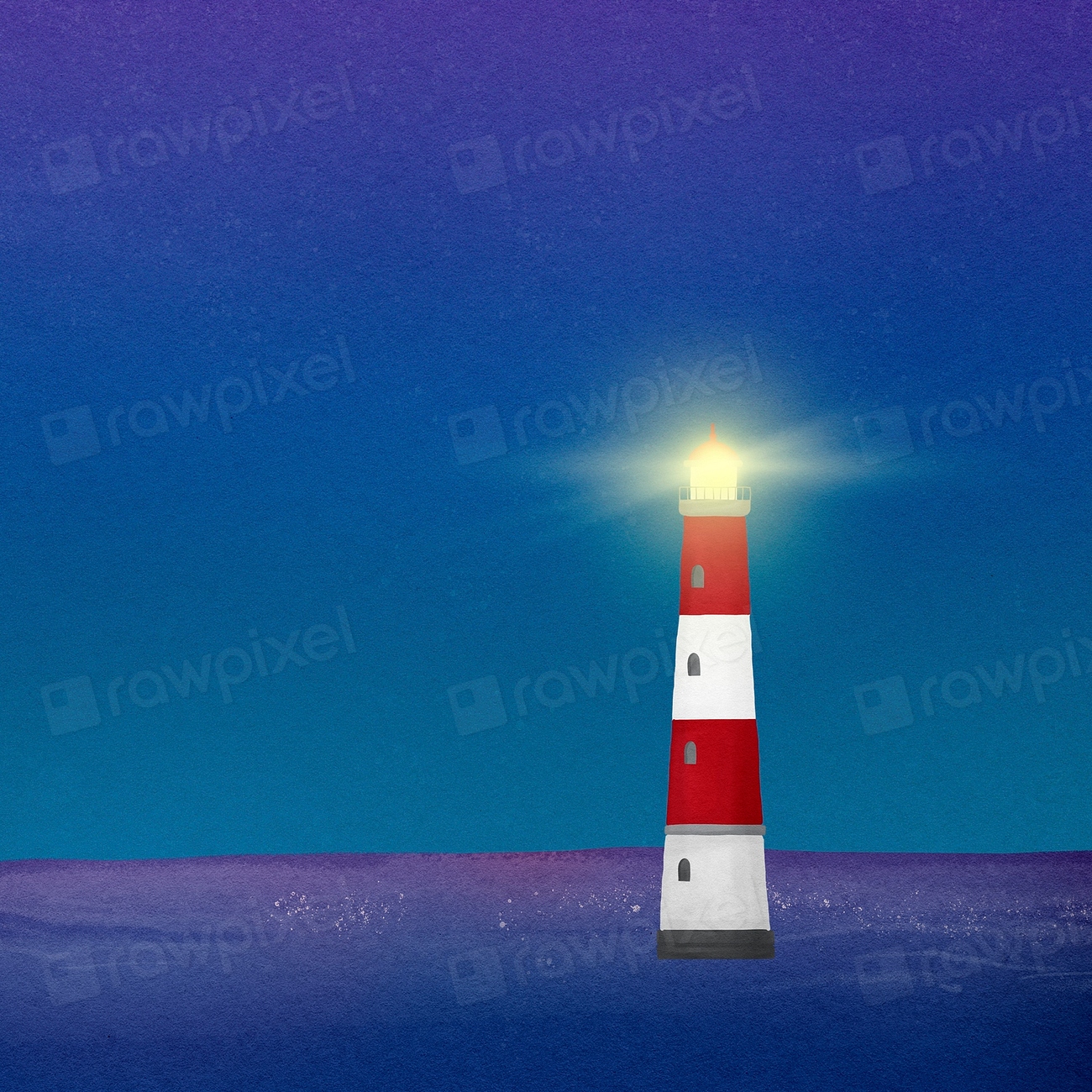 Lighthouse aesthetic background, nature illustration | Premium PSD ...