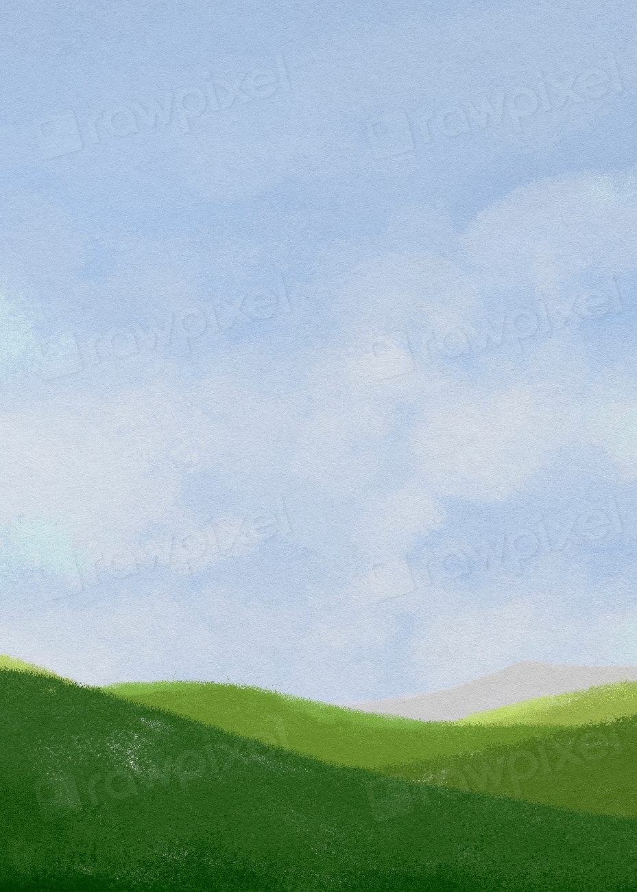 Aesthetic landscape background, watercolor border, | Premium Photo ...