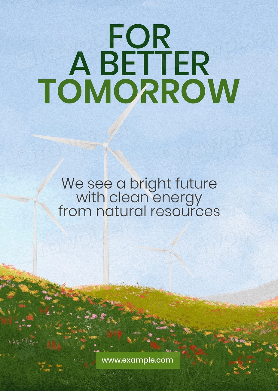 Flower field poster template, wind | Premium PSD Template - rawpixel