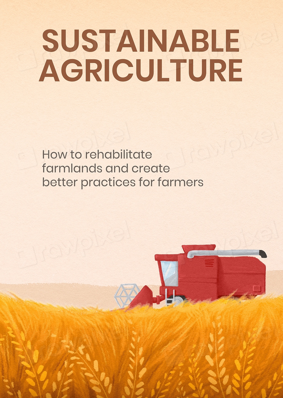 Sustainable agriculture poster template, watercolor | Premium PSD ...