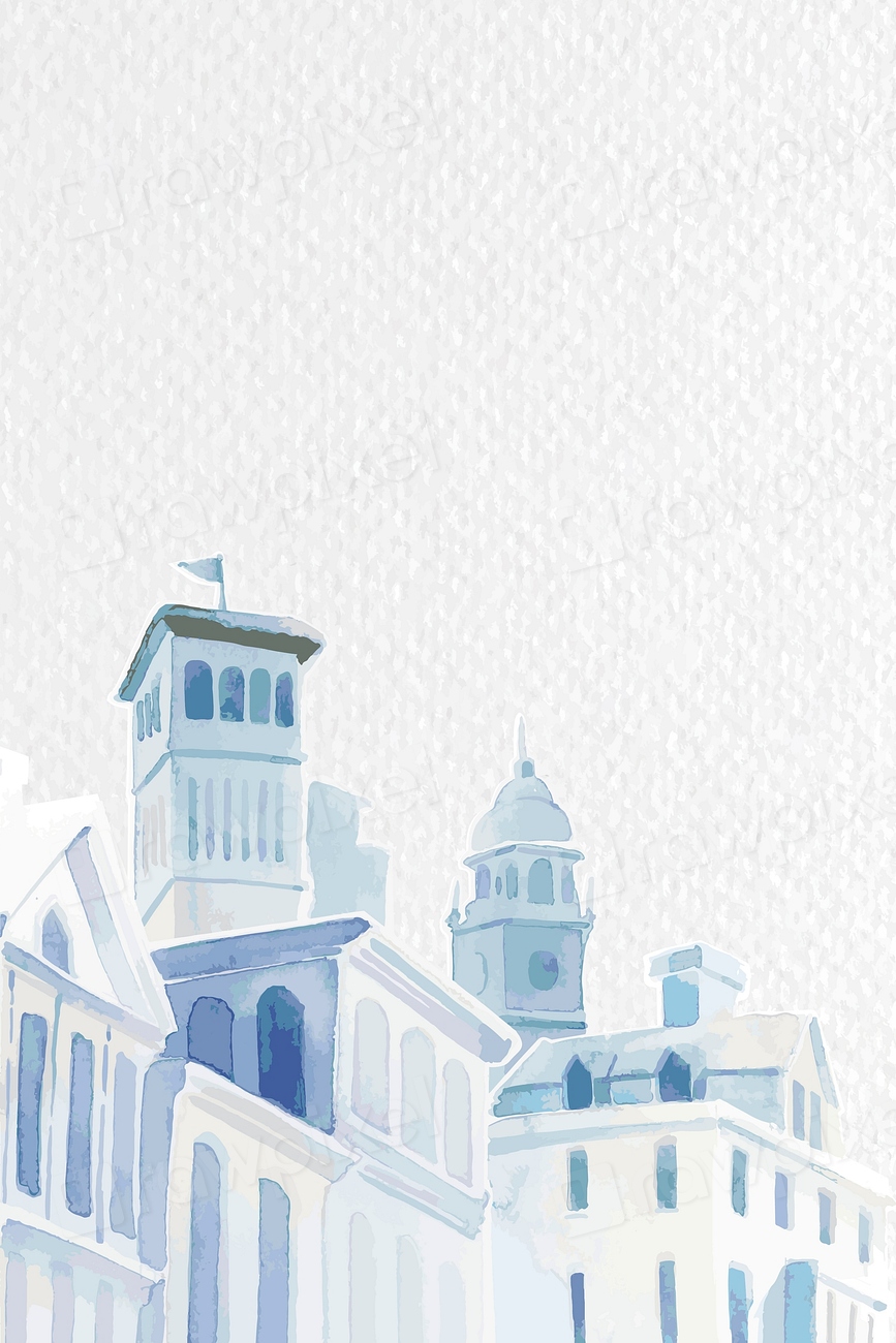 Border vector architectural Mediterranean buildings | Premium Vector ...