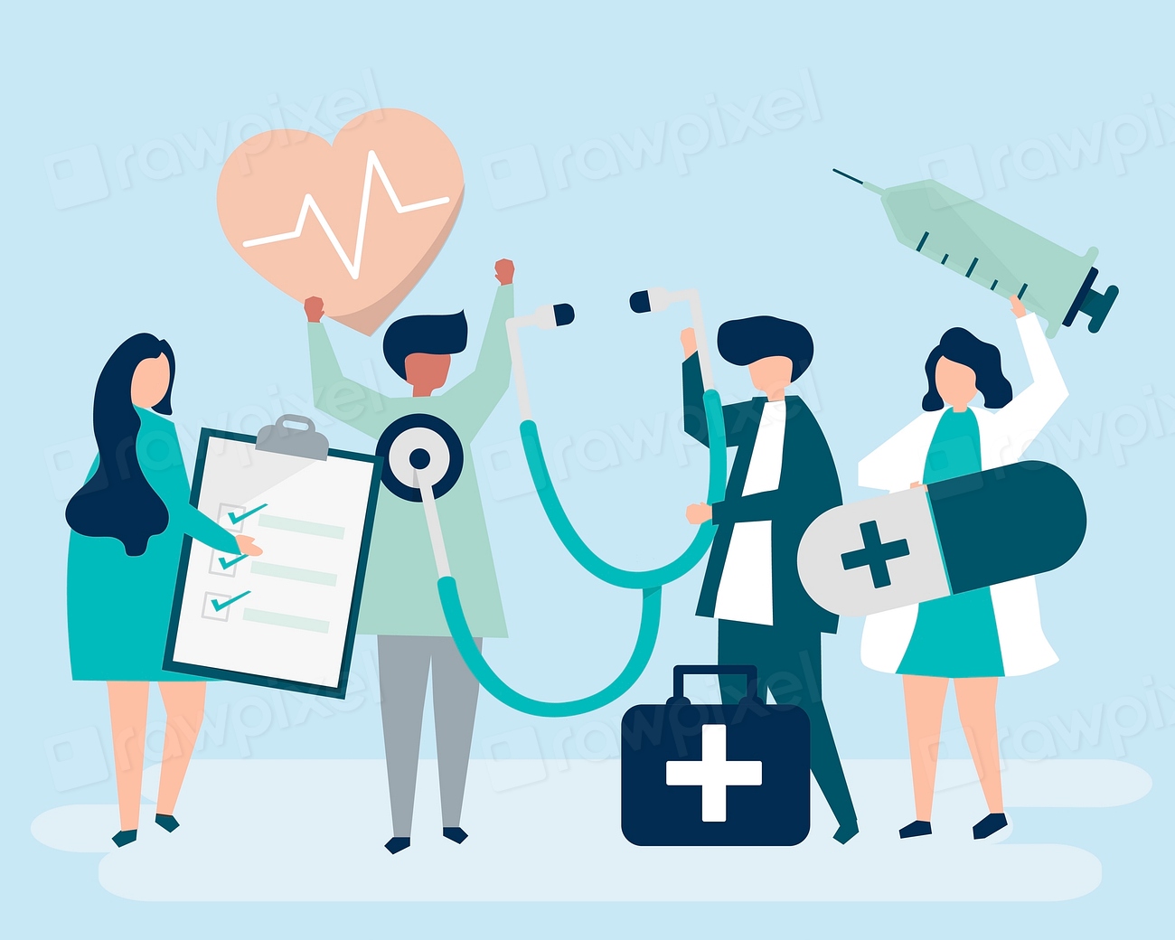 Group medical staff carrying health | Premium Vector - rawpixel