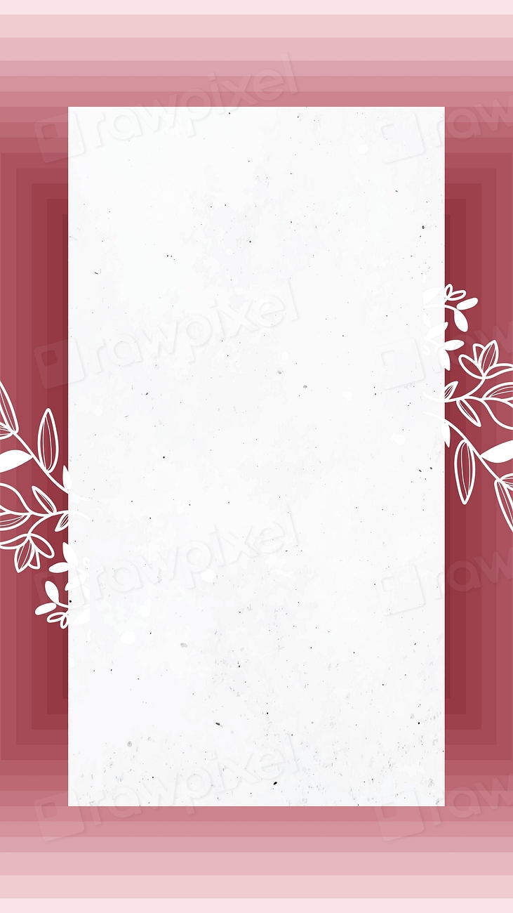 Red rectangle floral mobile phone | Premium Vector - rawpixel