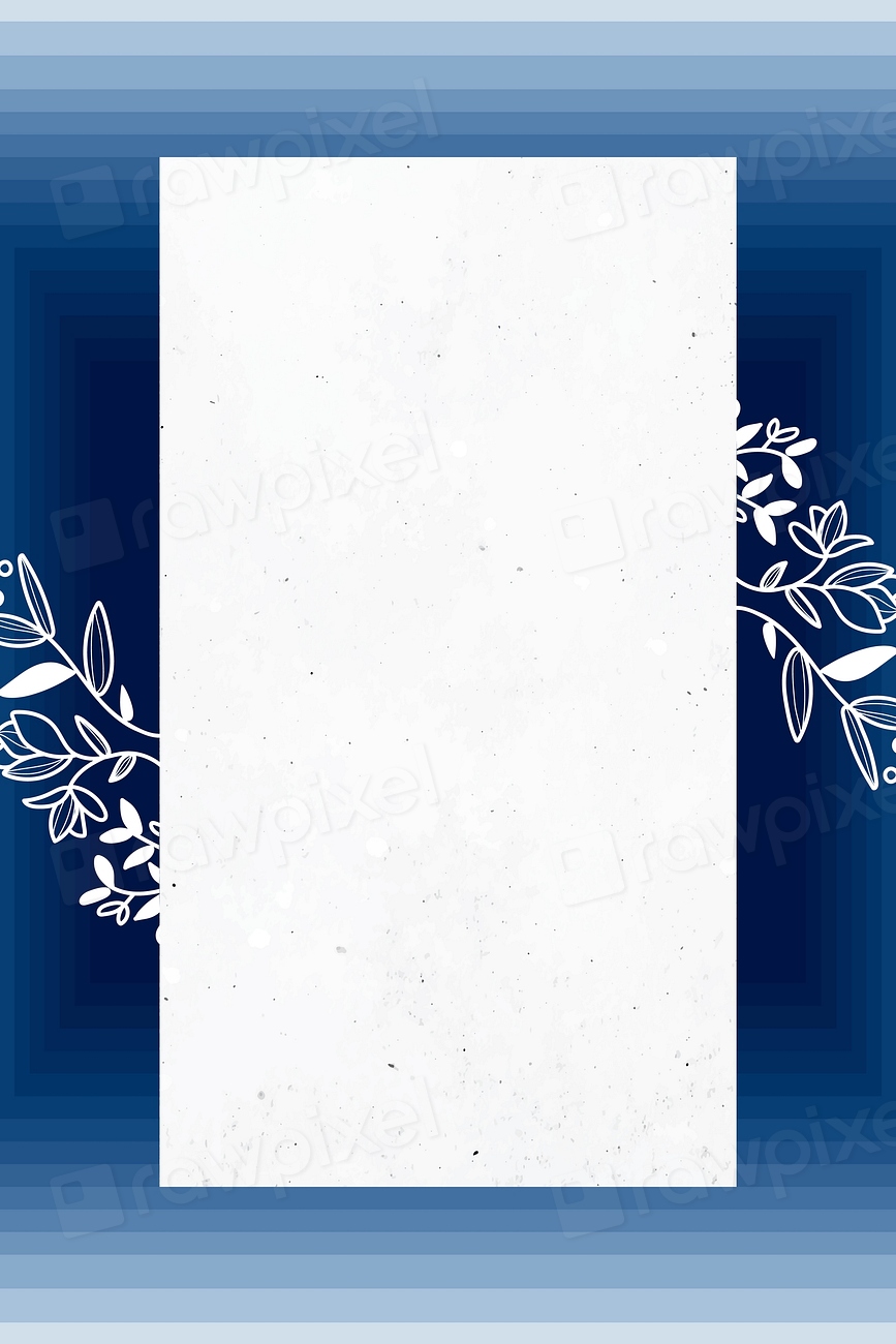 Blue rectangle floral frame vector | Premium Vector - rawpixel