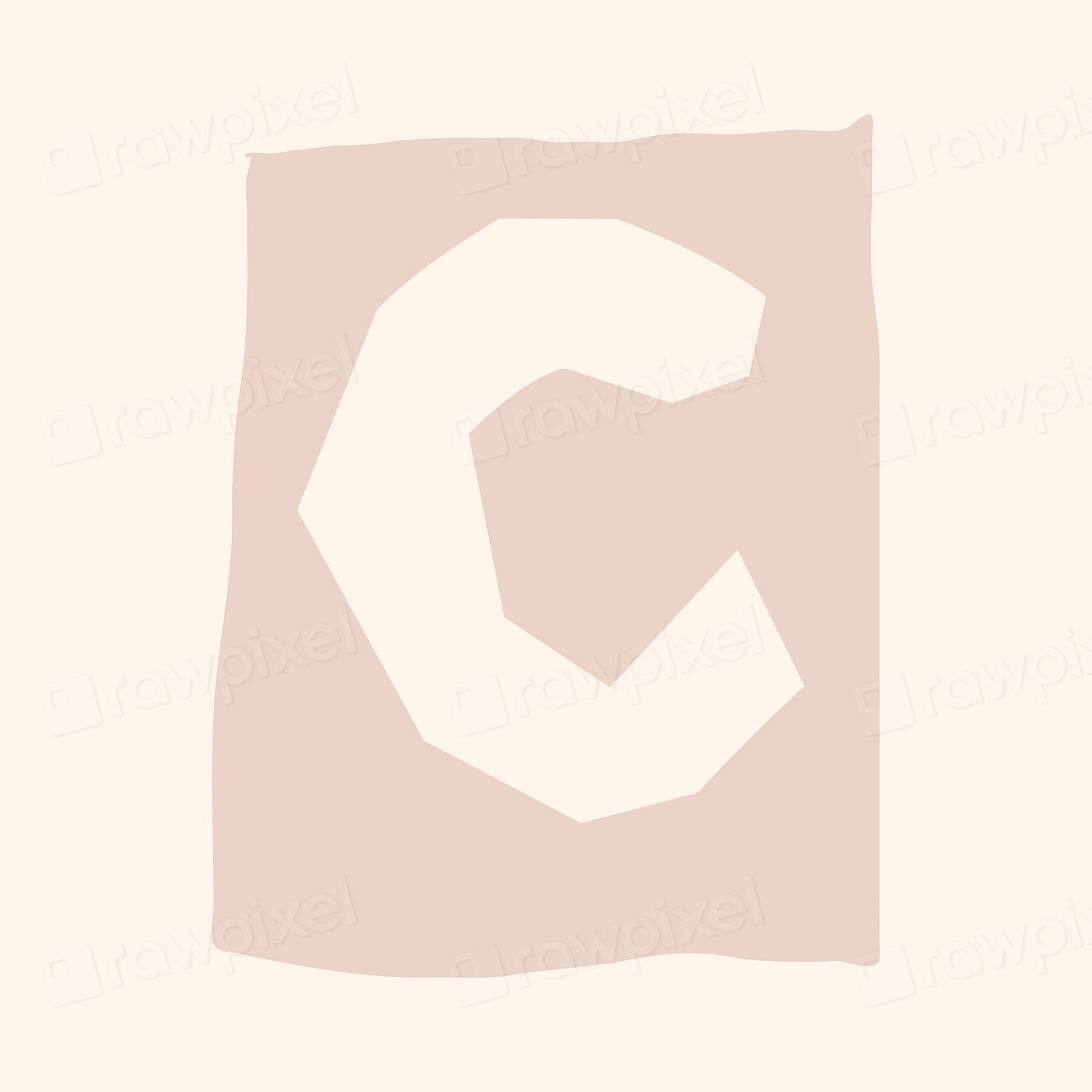 C letter psd paper cut | Premium PSD - rawpixel