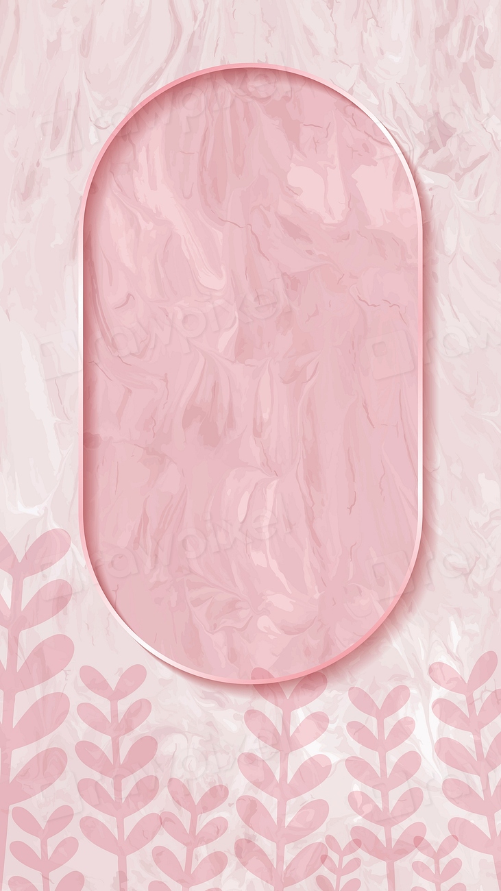 Oval frame on pink botanical | Premium Vector - rawpixel
