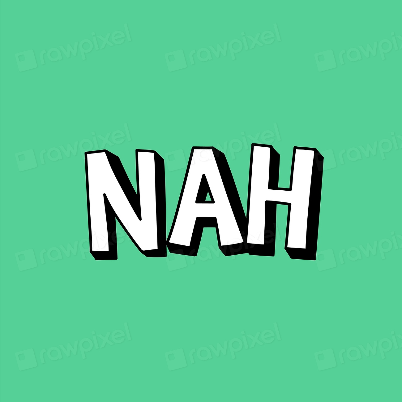 Nah shadow font typography vector | Premium Vector - rawpixel
