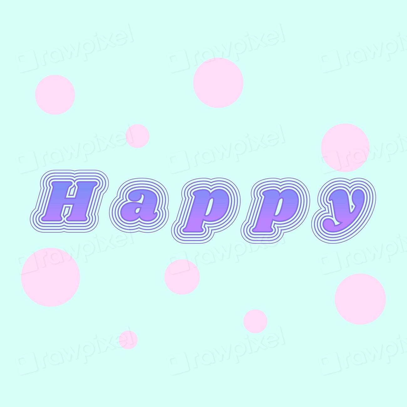 Happy retro font typography vector | Premium Vector - rawpixel