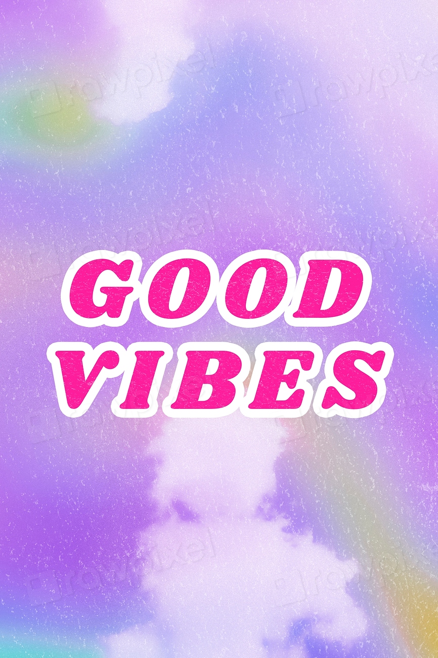 Good Vibes purple quote pastel | Free Photo - rawpixel
