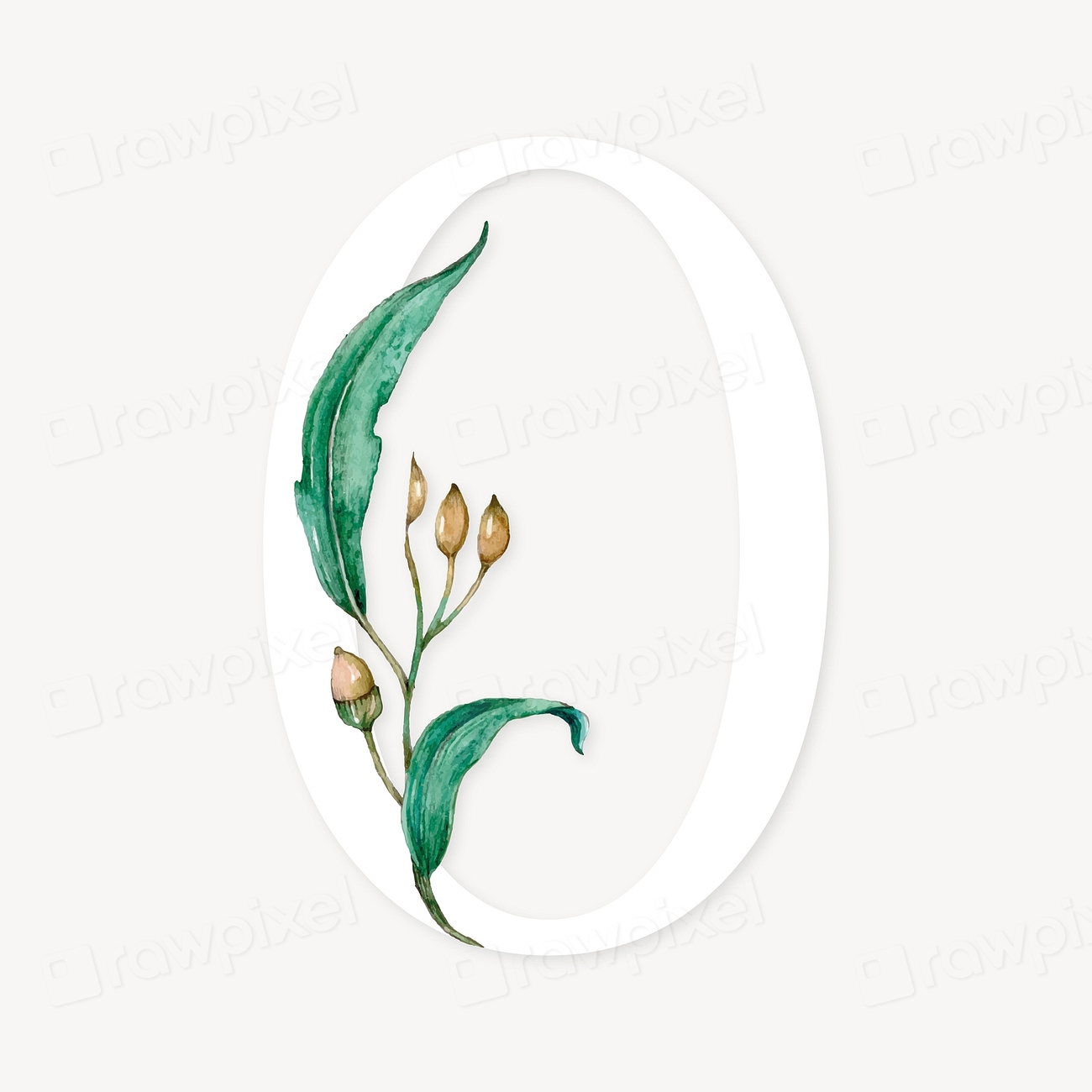 Number 0 flower collage element, | Premium Vector - rawpixel