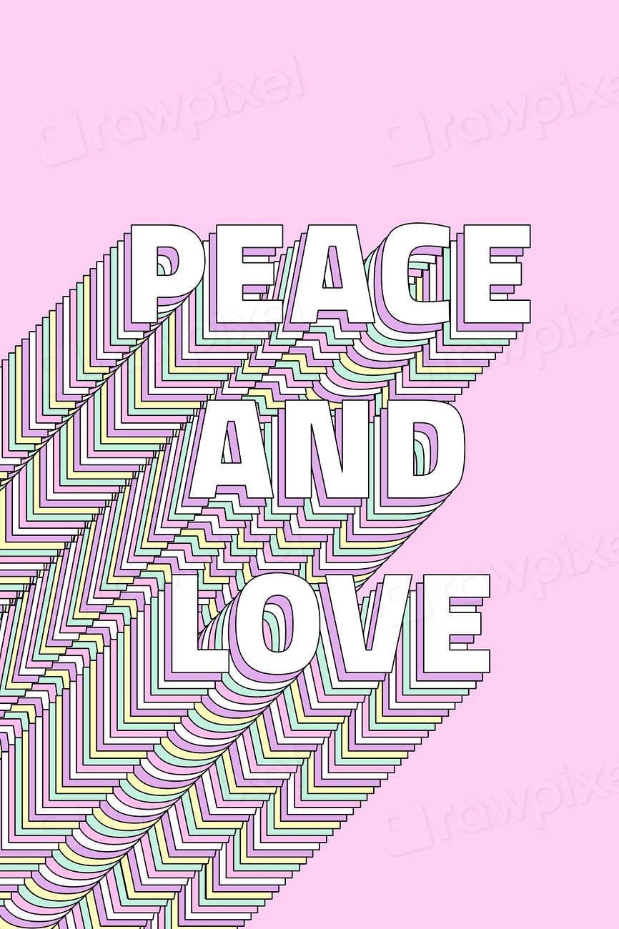 Peace and love layered typography | Free Photo - rawpixel