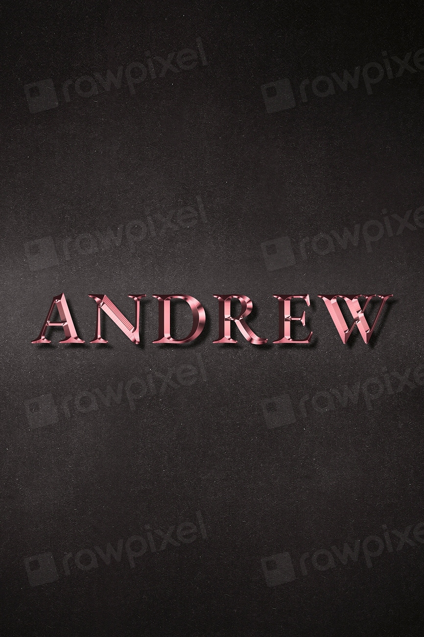 Andrew typography rose gold design | Free Photo - rawpixel