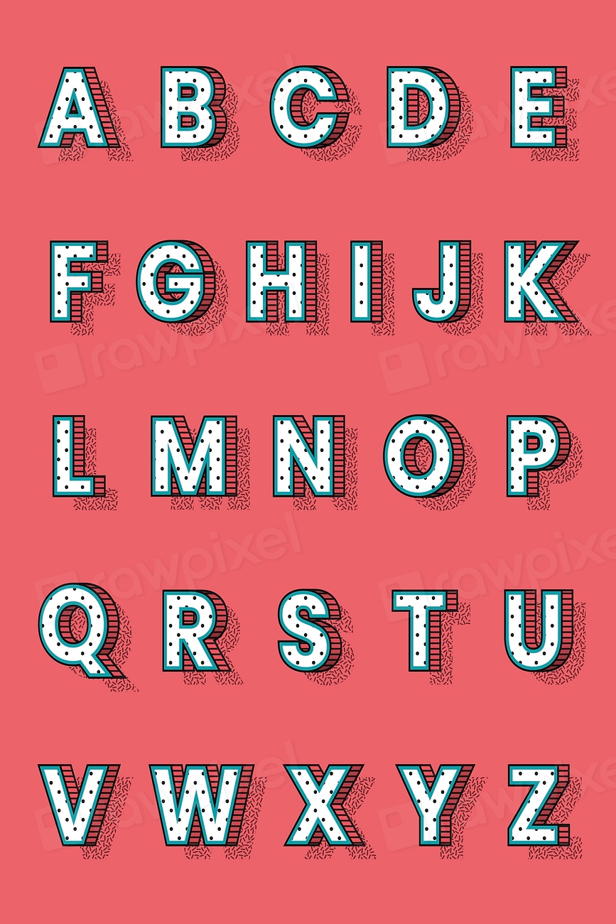 3D alphabet isometric halftone style | Free Photo - rawpixel