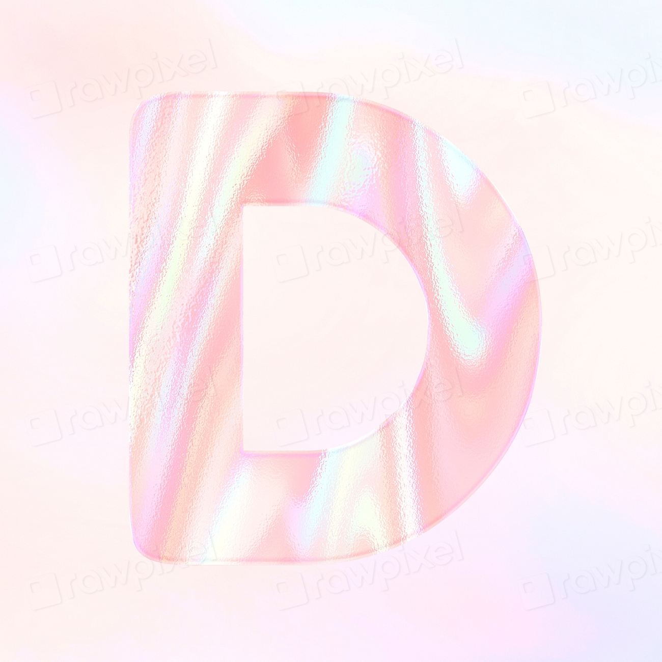 Pastel holographic alphabet letter D | Premium PSD - rawpixel