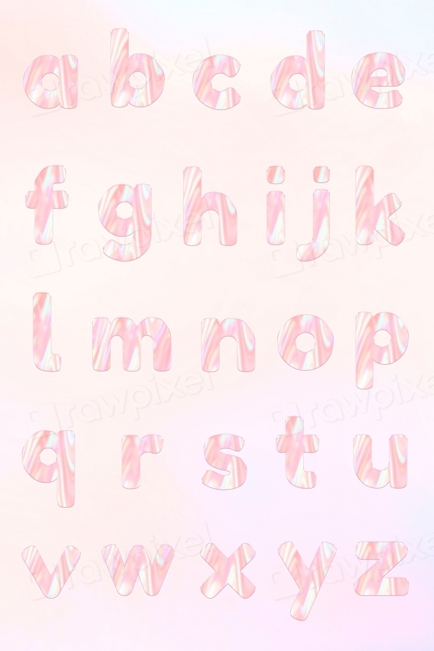Holographic orange pastel psd alphabet | Premium PSD - rawpixel