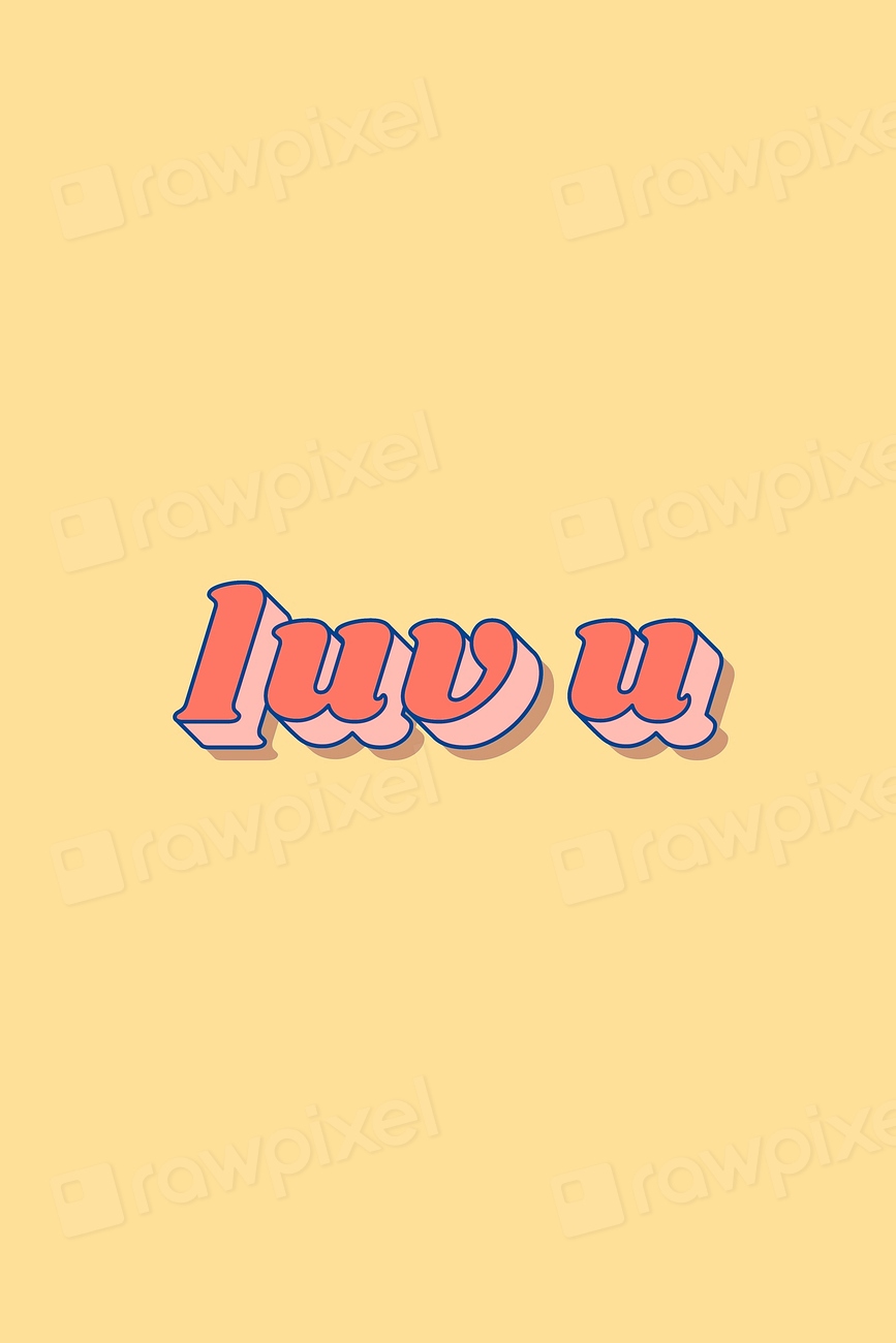 Luv u retro 3D typography | Free Photo - rawpixel