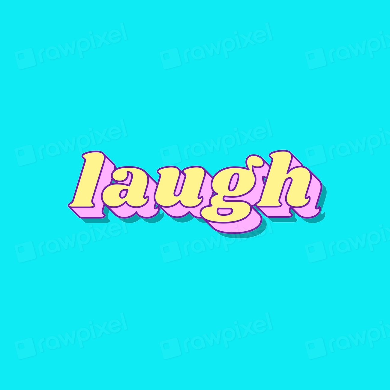 Laugh word funky typography vector | Premium Vector - rawpixel
