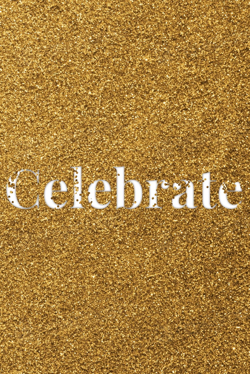 Glittery celebrate text message typography | Free Photo - rawpixel