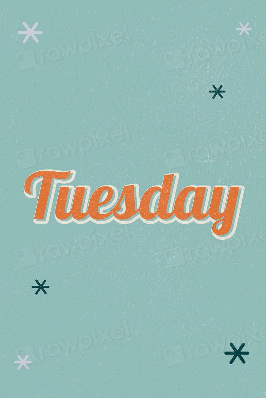 Tuesday retro word typography green | Free Photo - rawpixel