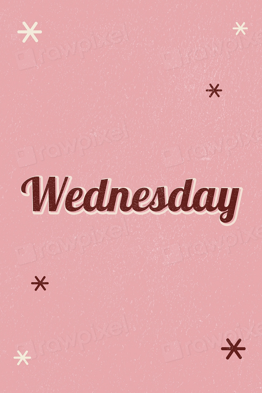 Wednesday retro word typography pink | Free Photo - rawpixel
