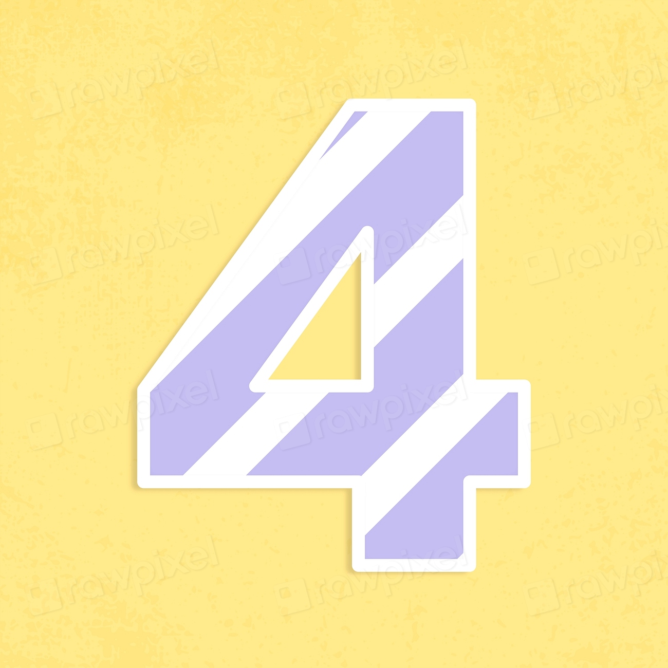 Number 4 font sticker graphic | Free PSD - rawpixel