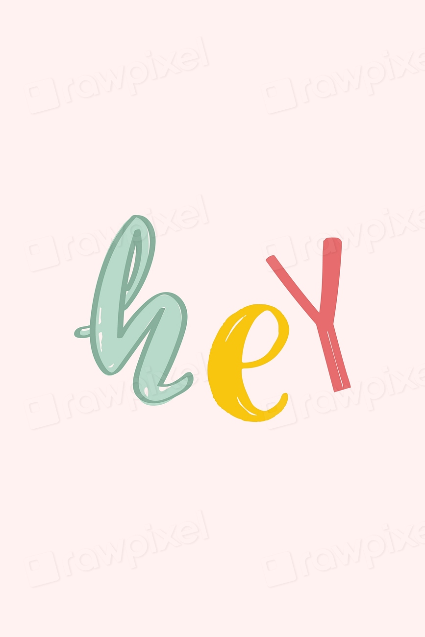 Hey doodle typography vector kids | Premium Vector - rawpixel