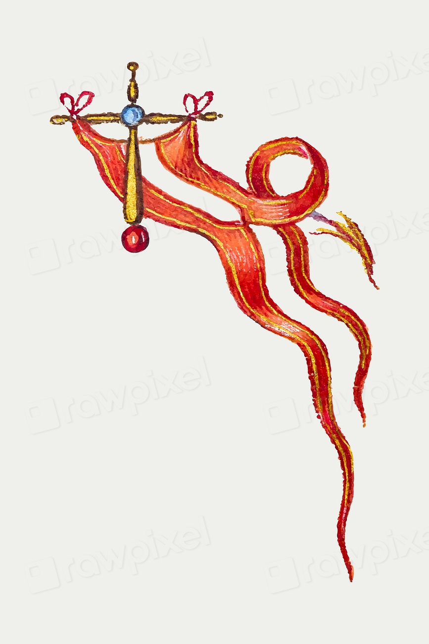 Heraldic red flag medieval vector | Premium Vector Illustration - rawpixel