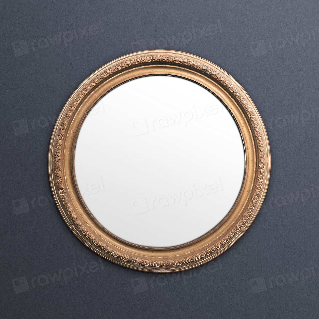 Vintage round gold picture frame | Premium PSD Mockup - rawpixel