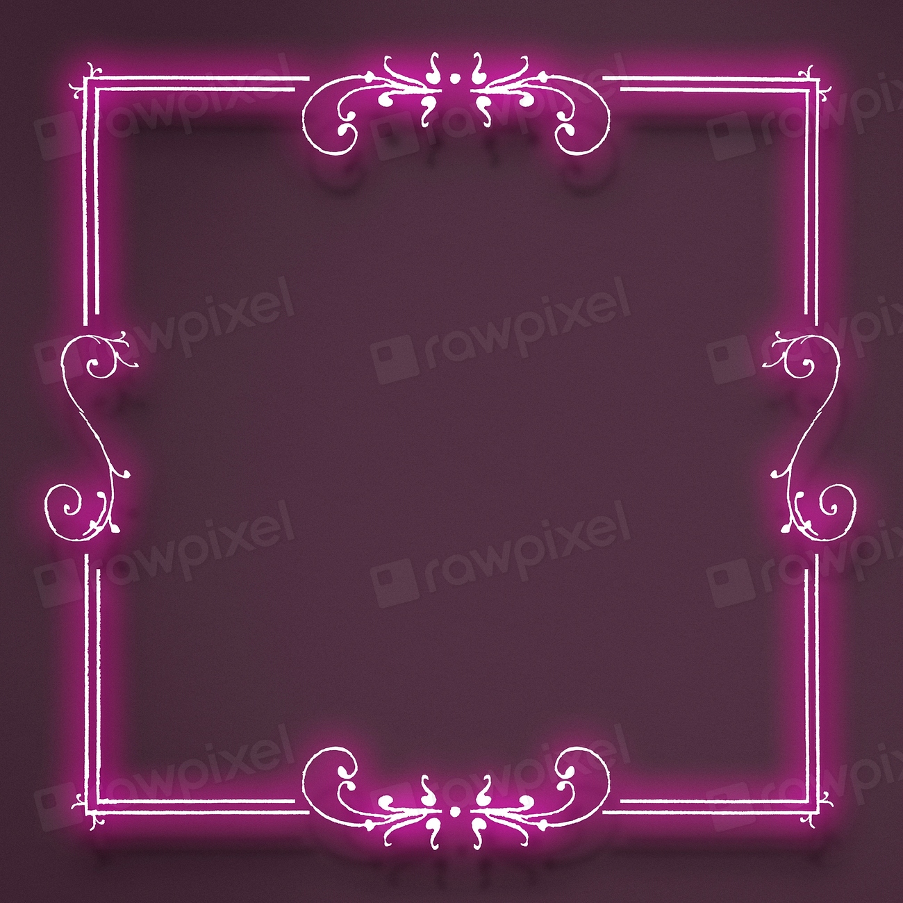 Neon pink filigree frame border | Premium PSD - rawpixel