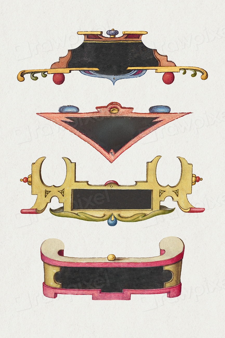 Victorian signboard frame set psd, | Premium PSD - rawpixel