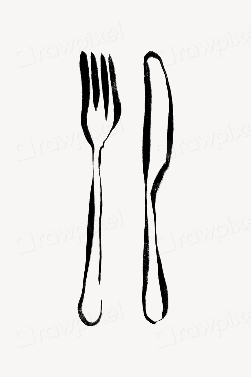Cutlery doodle clipart, drawing illustration, | Free Photo - rawpixel