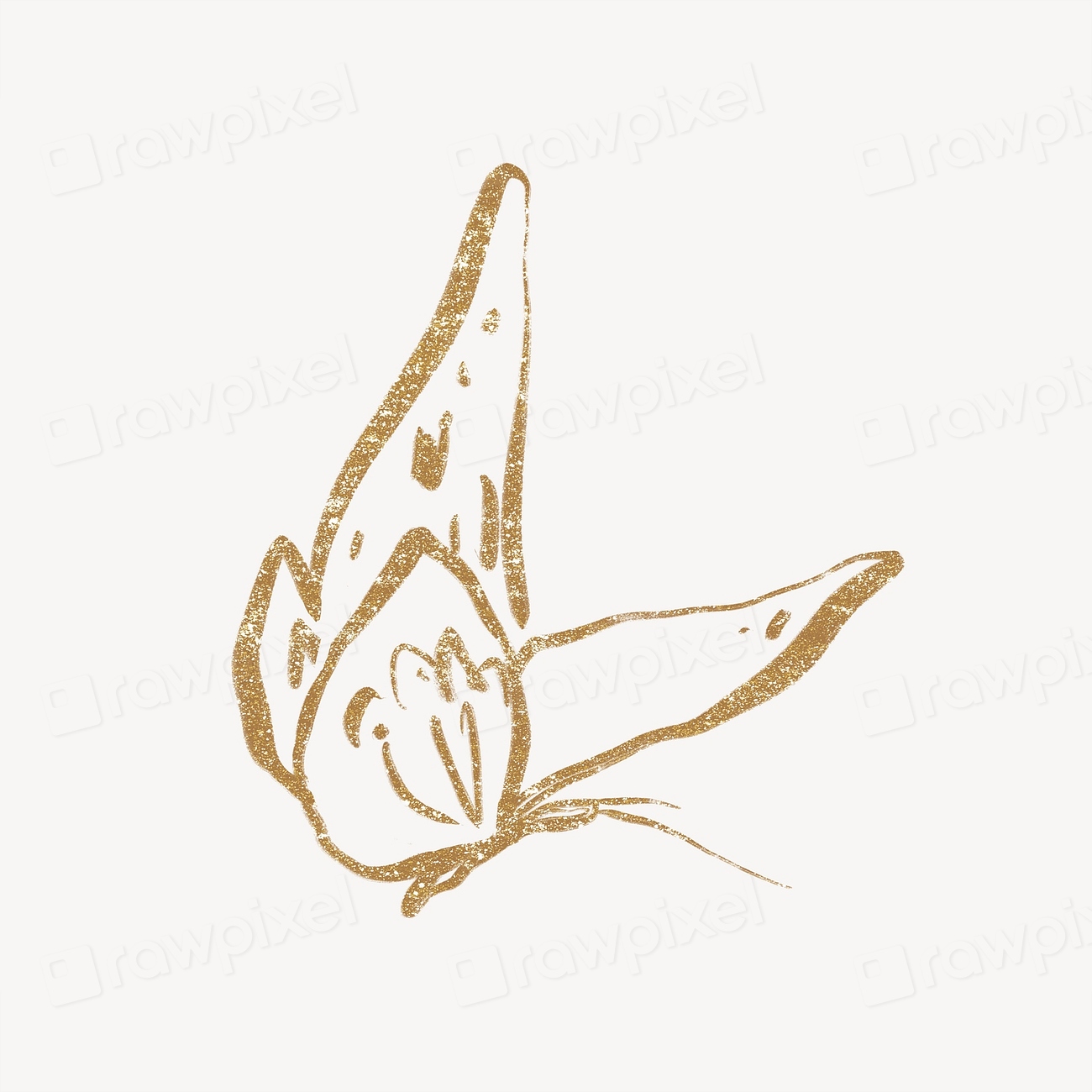 Gold butterfly gold glitter line | Free Photo - rawpixel
